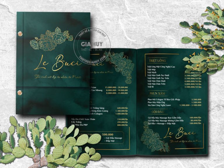 Top các menu spa thiết kế chuyên nghiệp, mẫu HOT - Bìa Menu