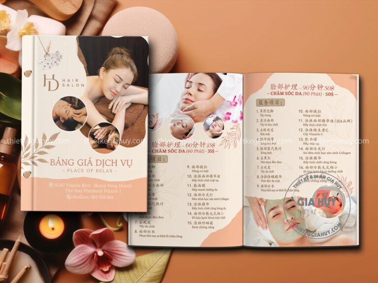 Top các menu spa thiết kế chuyên nghiệp, mẫu HOT - Bìa Menu
