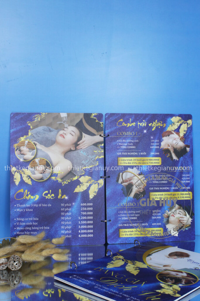 Top các menu spa thiết kế chuyên nghiệp, mẫu HOT - Bìa Menu